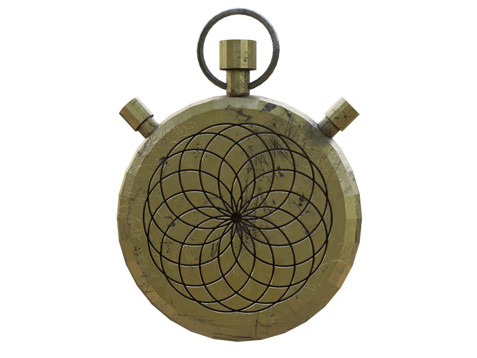 ArtStation - Gold Retro Stopwatch Low Poly 3D Model | Game Assets