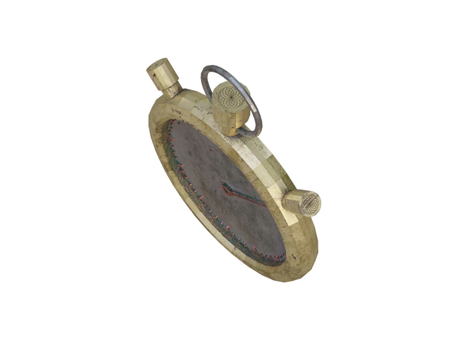 ArtStation - Gold Retro Stopwatch Low Poly 3D Model | Game Assets