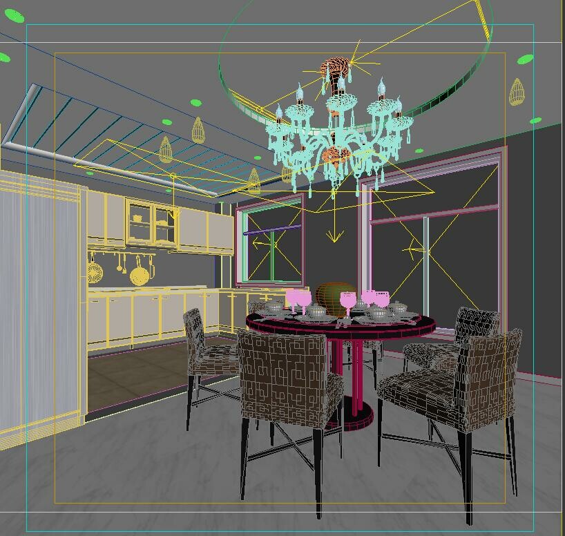 ArtStation - The fashionable Chinese vintage dining room is 1861 ...