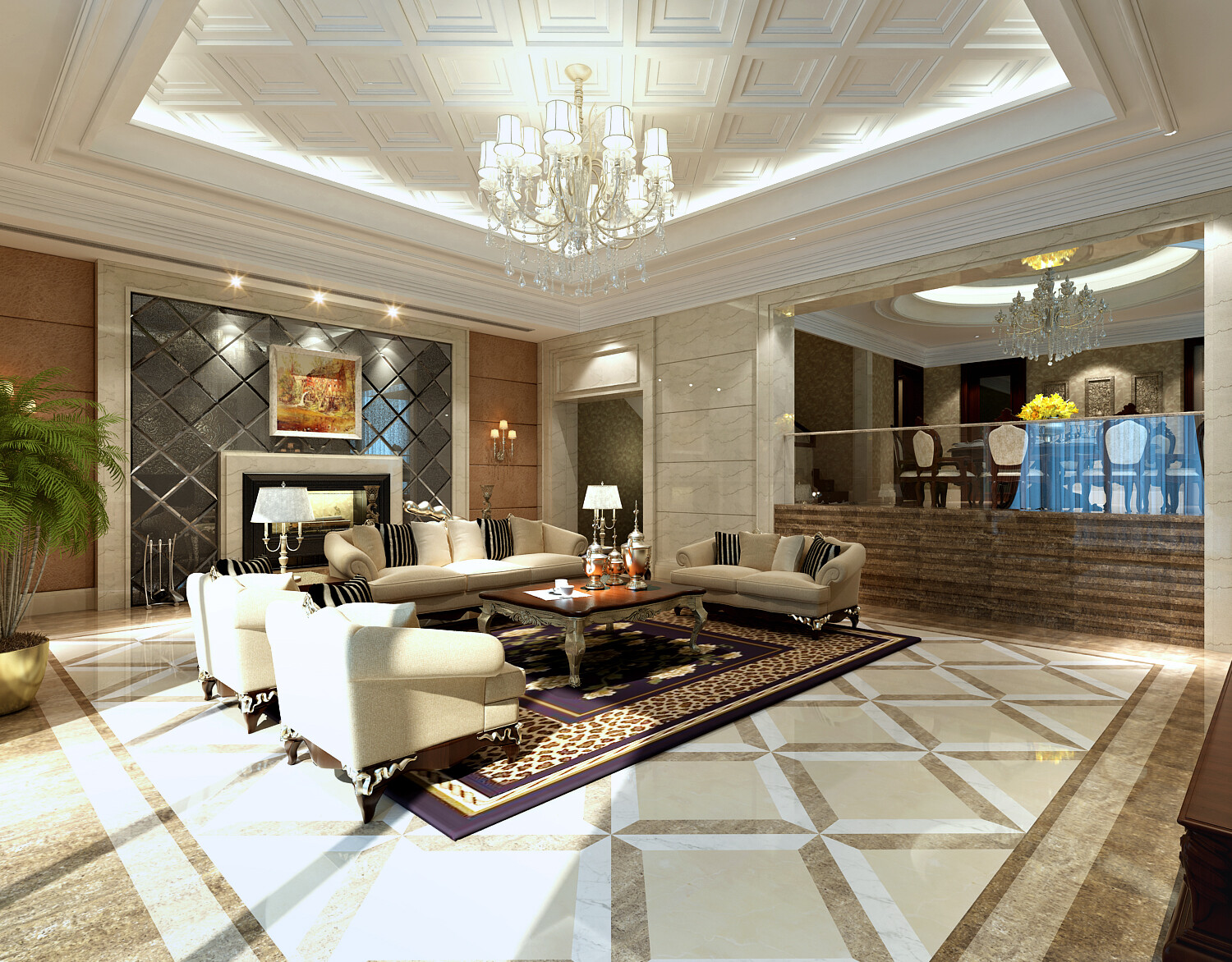 ArtStation - Modern style European living room is 1830 | Resources