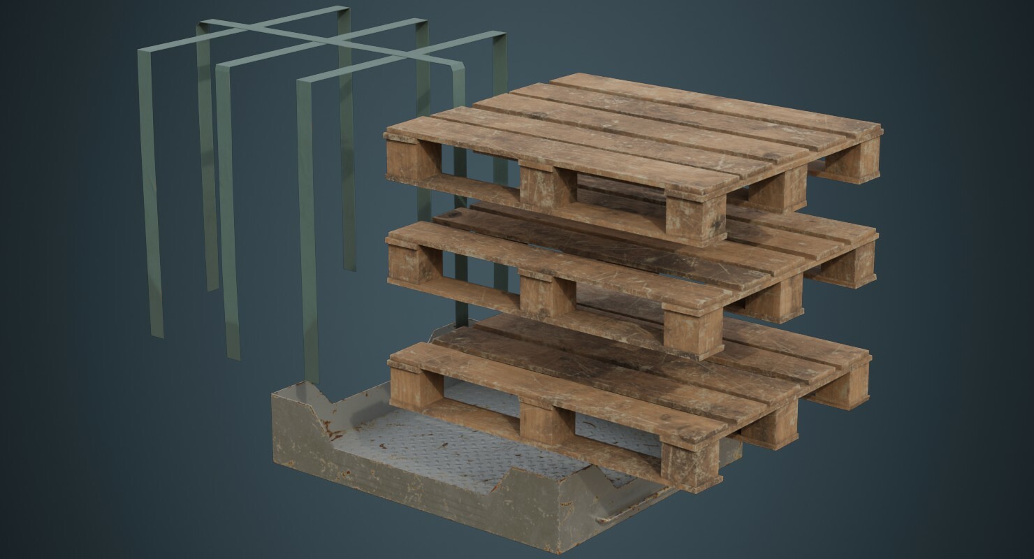 ArtStation - Pallet Rack 1B | Game Assets