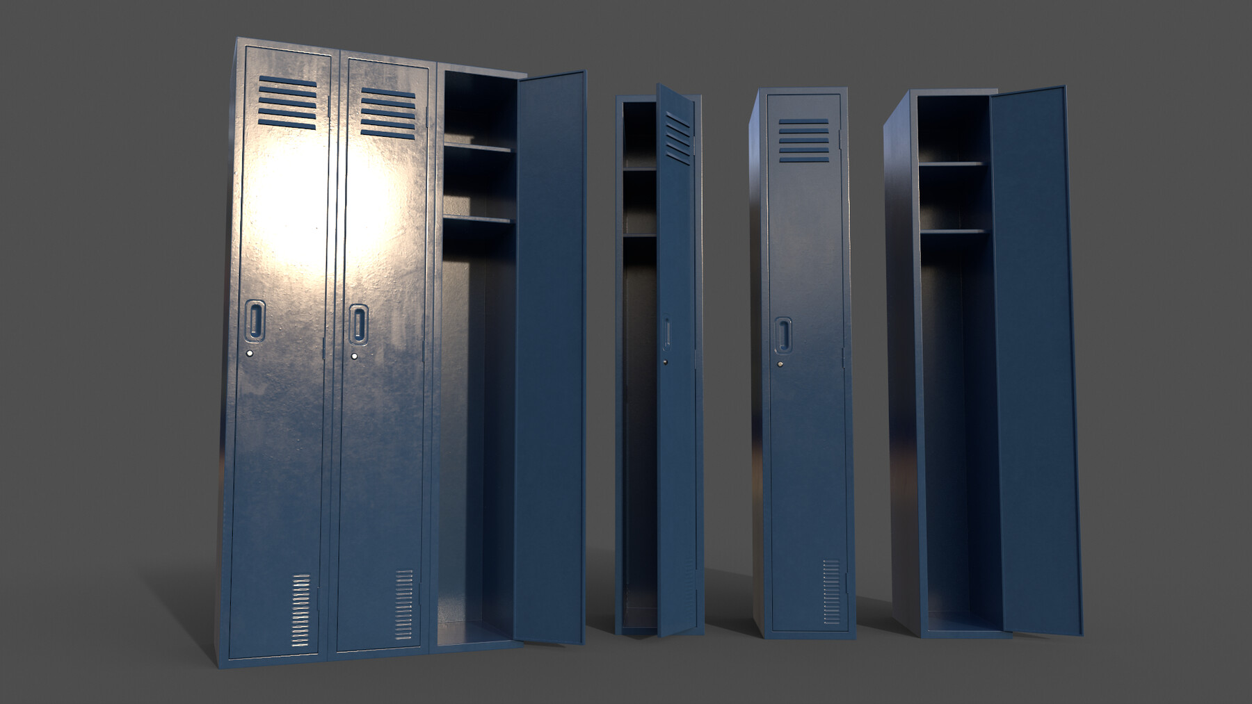 ArtStation - PBR School Gym Locker 03 - Blue Dark | Game Assets