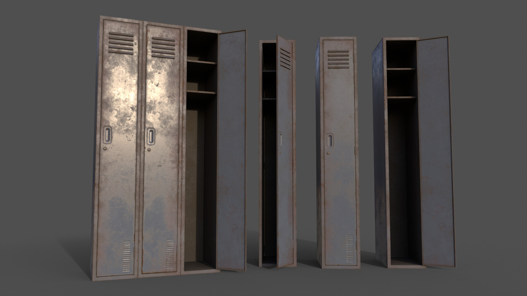 ArtStation - PBR School Gym Locker 03 - Grey | Game Assets