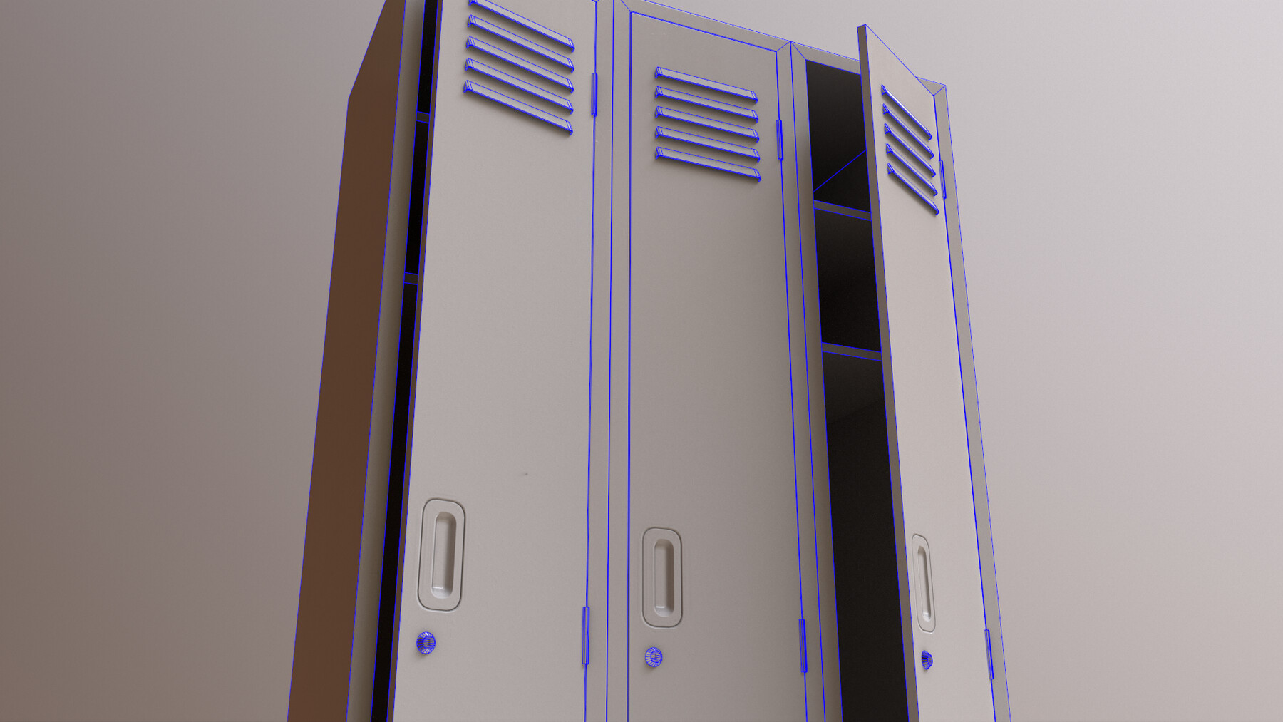 ArtStation - PBR School Gym Locker 03 - Grey | Game Assets