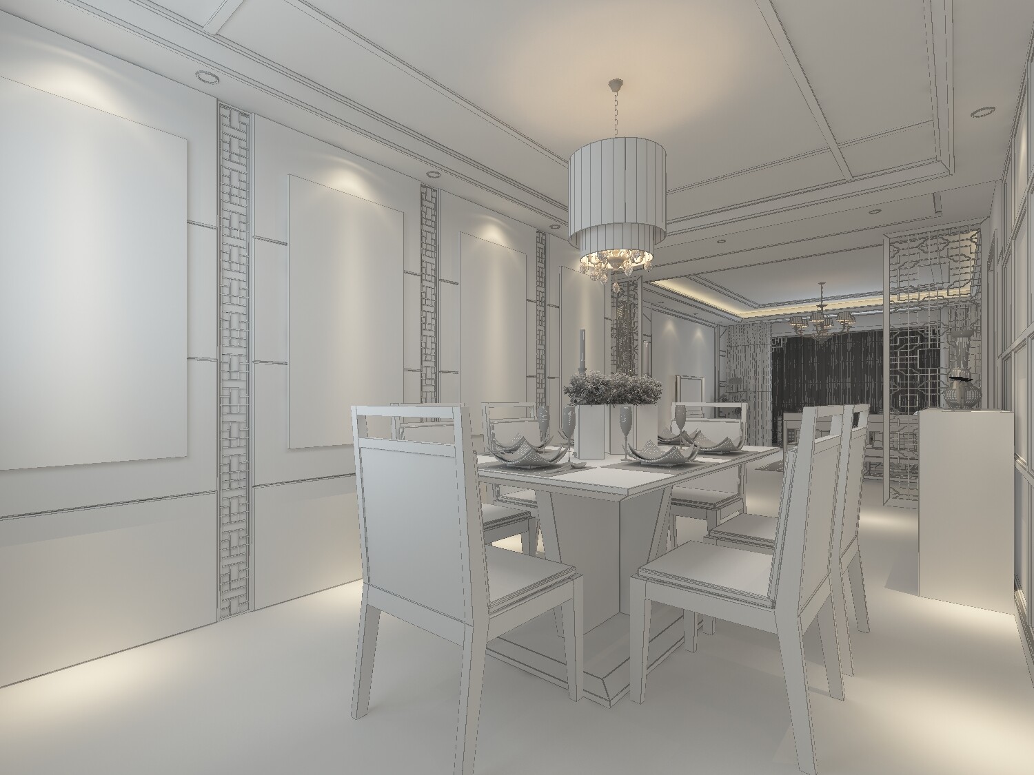 ArtStation - Chinese style fashionable vintage room 1819 | Resources