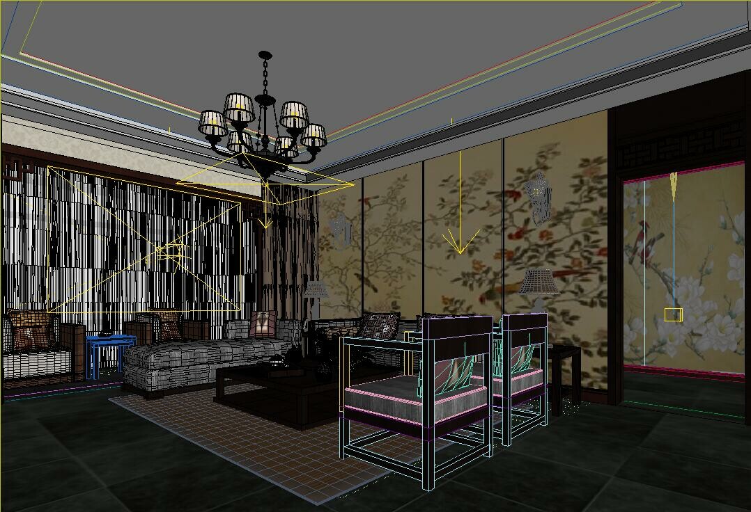 ArtStation - Chinese style fashionable vintage room 1819 | Resources