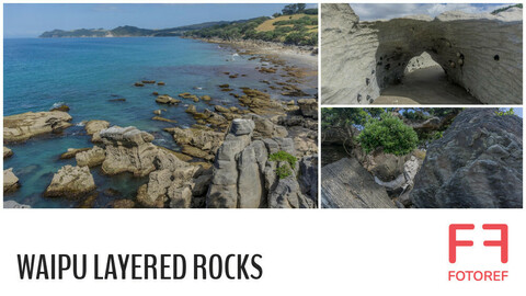 ArtStation - 259 photos of Waipu Layered Rocks | Resources