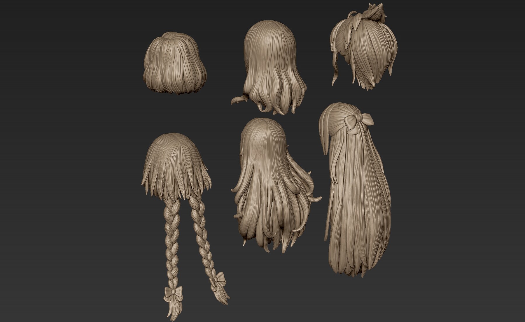 ArtStation - Hair Collection 7 | Resources