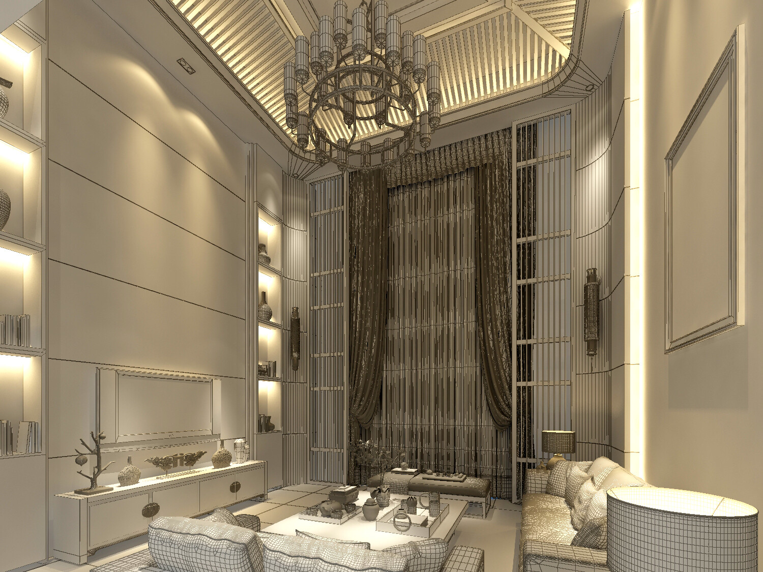 ArtStation - Chinese living room design 02 | Resources