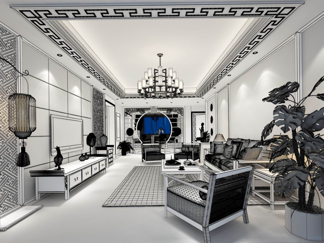 ArtStation - Chinese living room design 03 | Resources