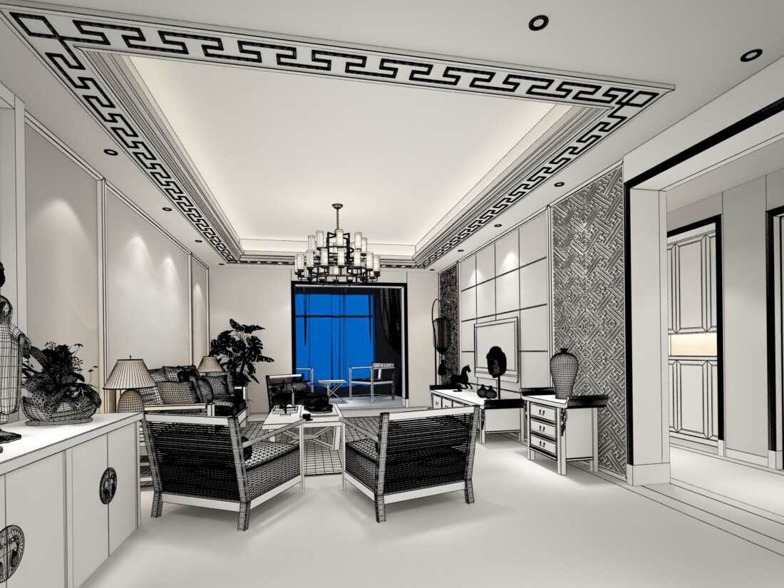 ArtStation - Chinese living room design 03 | Resources