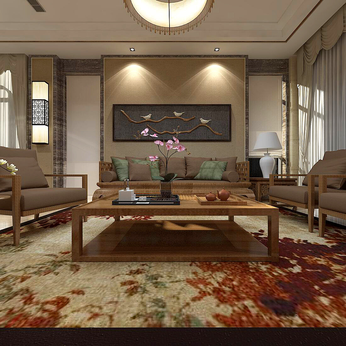 ArtStation - Chinese living room design 09 | Resources