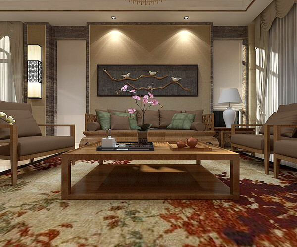 ArtStation - Chinese living room design 09 | Resources