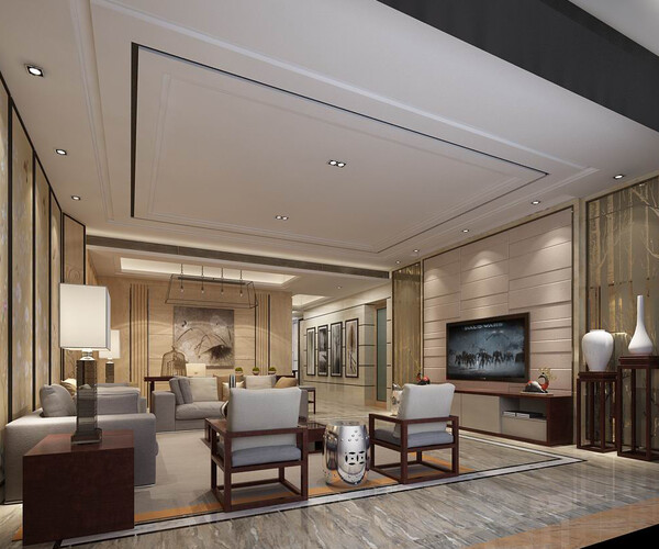 ArtStation - Chinese living room design 11 | Resources