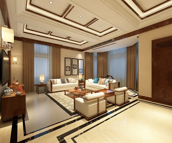 ArtStation - Chinese living room design 12 | Resources