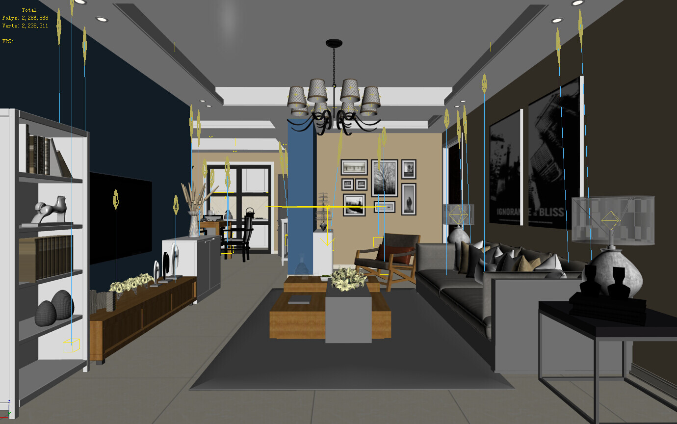 ArtStation - Fashion luxury villa reception living room - 13 | Resources