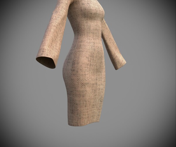ArtStation - Female Vintage dress -3D fitted dress | Game Assets
