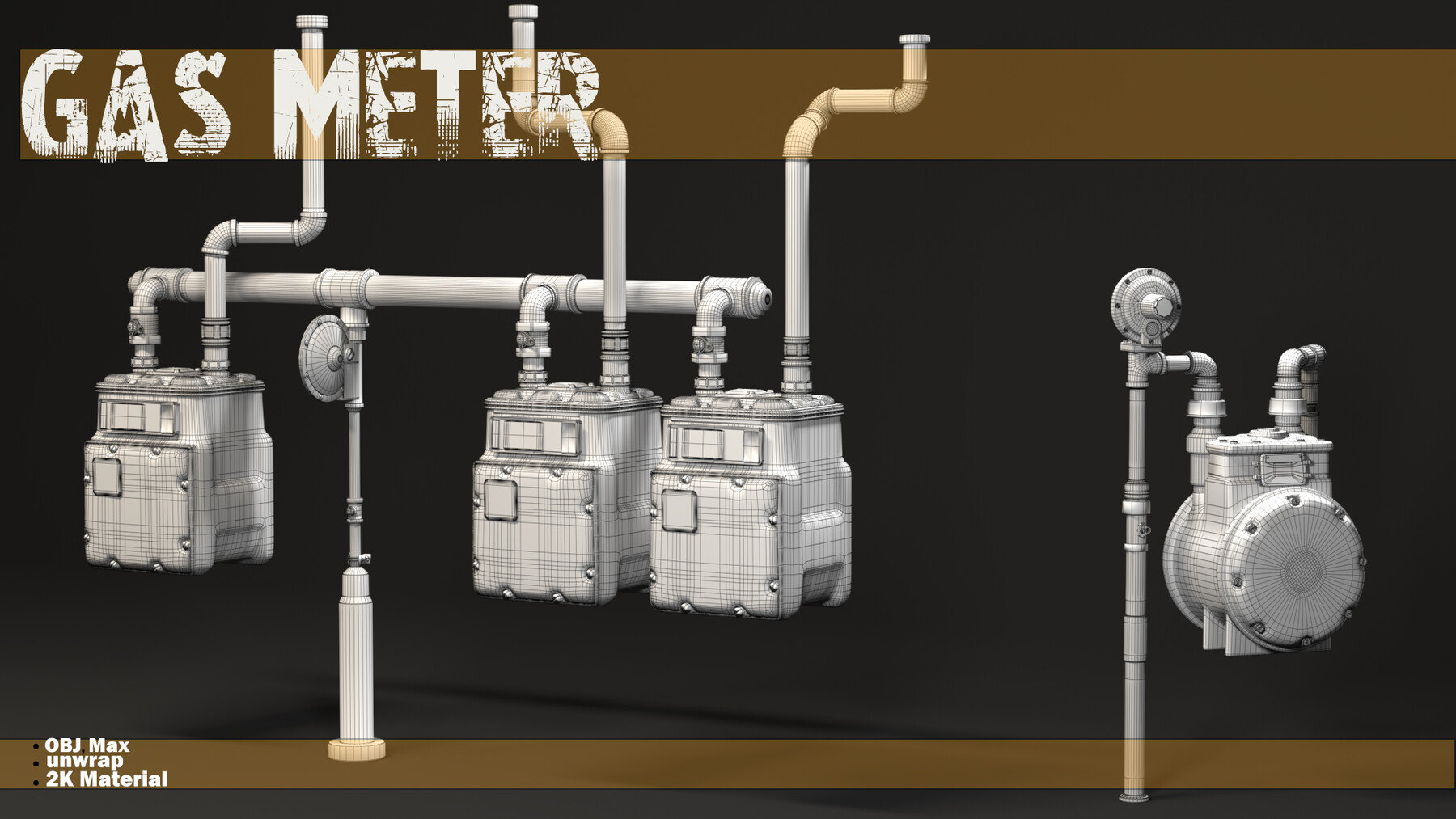ArtStation - 2 Game asset 3D model _ Gas Meter | Game Assets