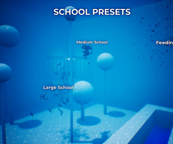 ArtStation - Fish School System V2 UE4 | Game Assets