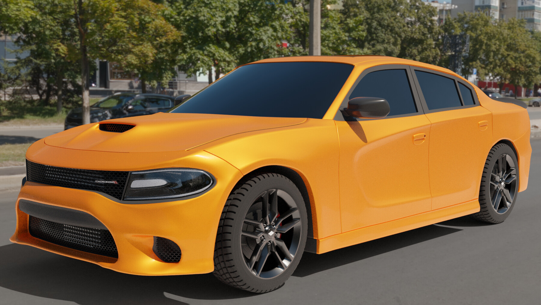 ArtStation - Dodge Charger 2017 SRT (orange metallic) | Resources