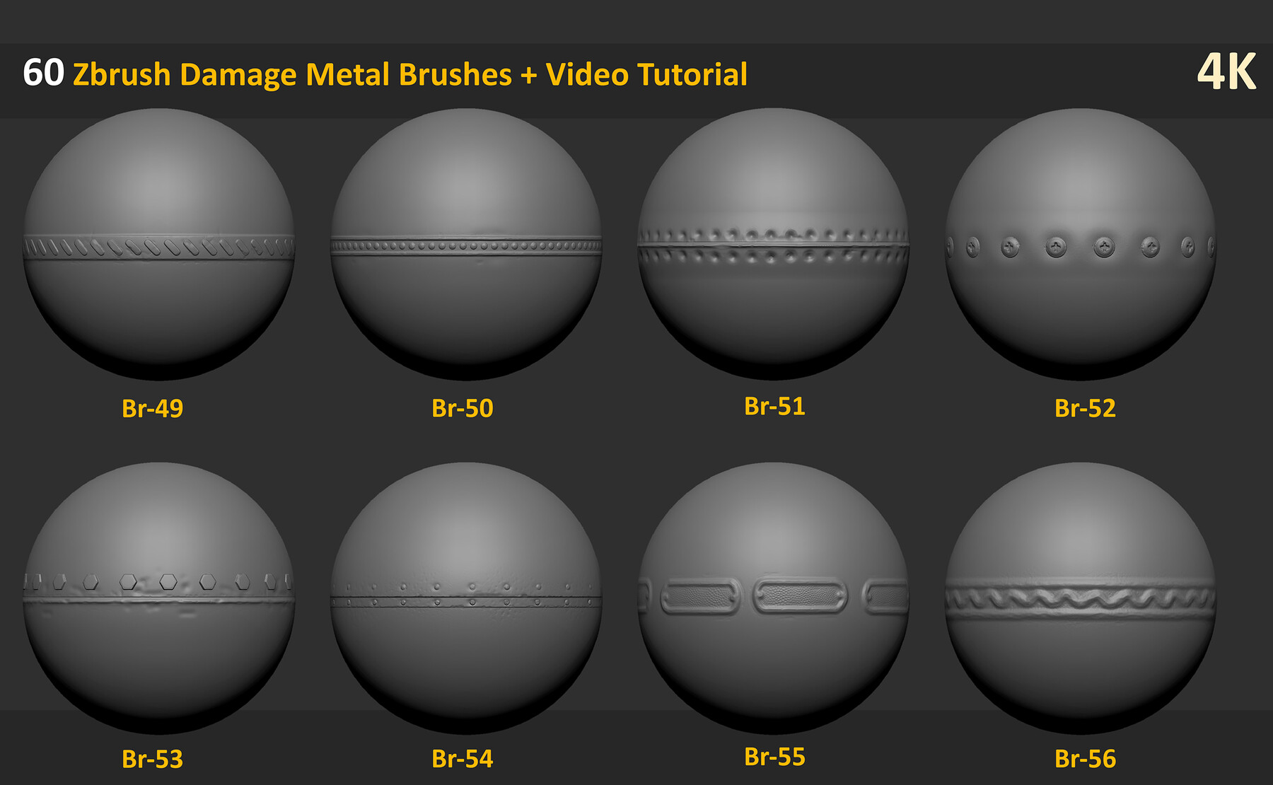 ArtStation - 60 Zbrush Damage Metal Brushes + 2 Video Tutorial - Vol 1 ...