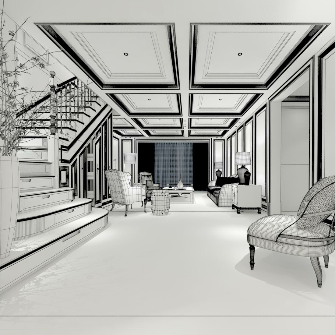ArtStation - Fashionable avant-garde living room design 14 | Resources