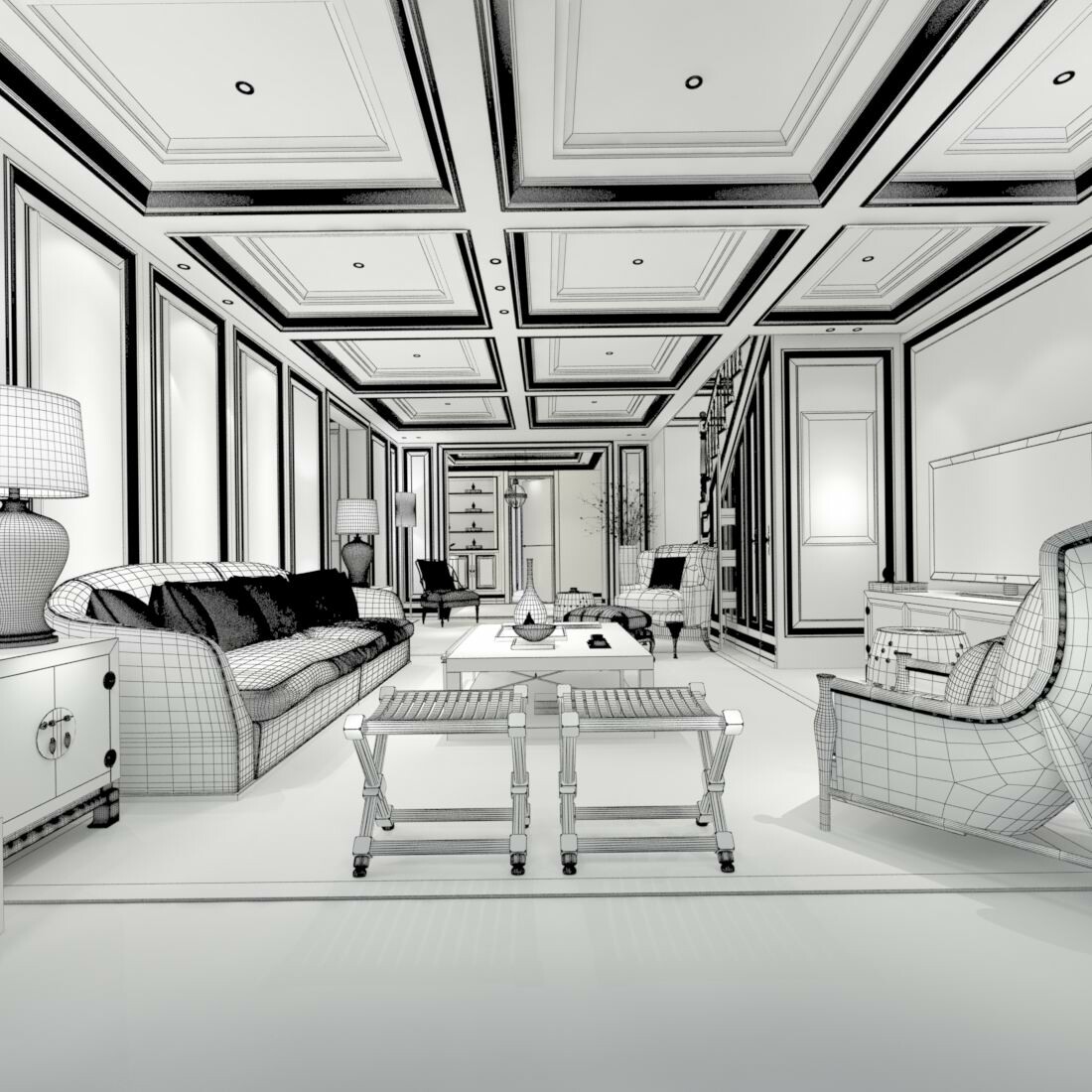 ArtStation - Fashionable avant-garde living room design 14 | Resources