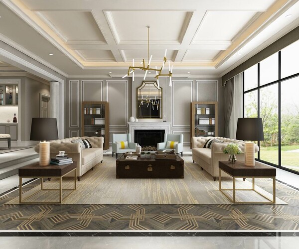 ArtStation - Fashionable avant-garde living room design 20 | Resources