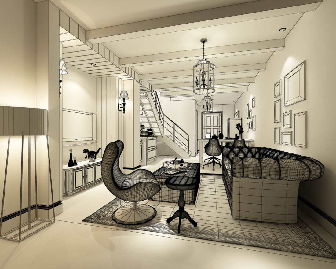 ArtStation - Fashionable avant-garde living room design 38 | Resources