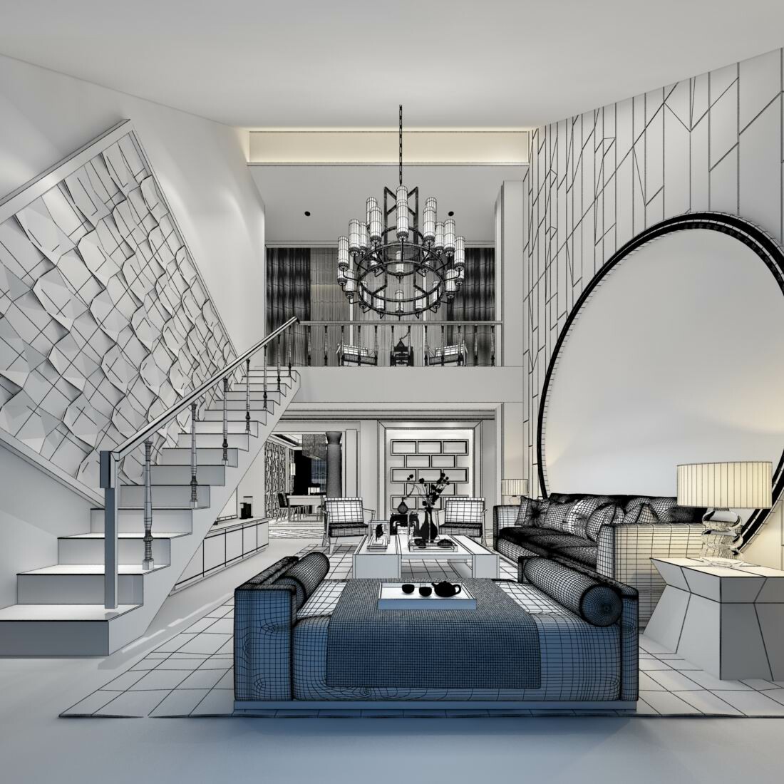 ArtStation - Fashionable avant-garde living room design 44 | Resources