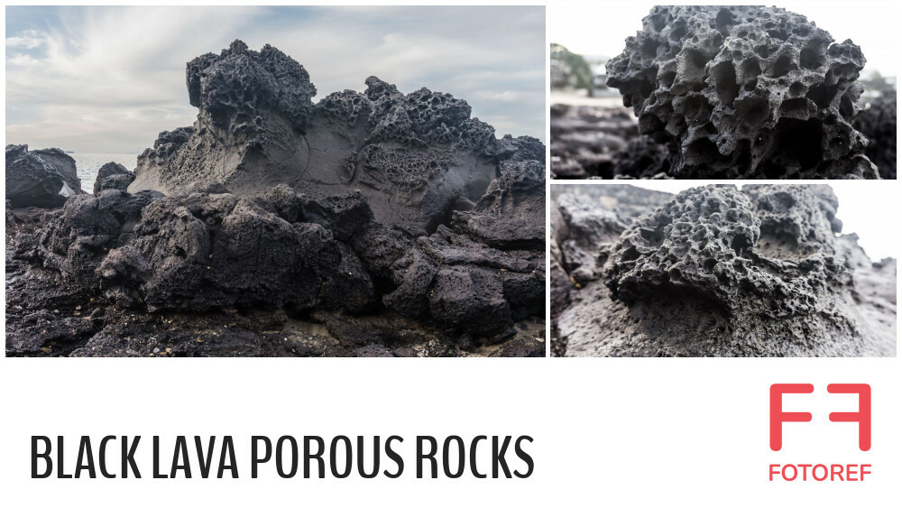 FOTOREF.COM Photo Packs - 183 photos of Black Lava Porous Rocks
