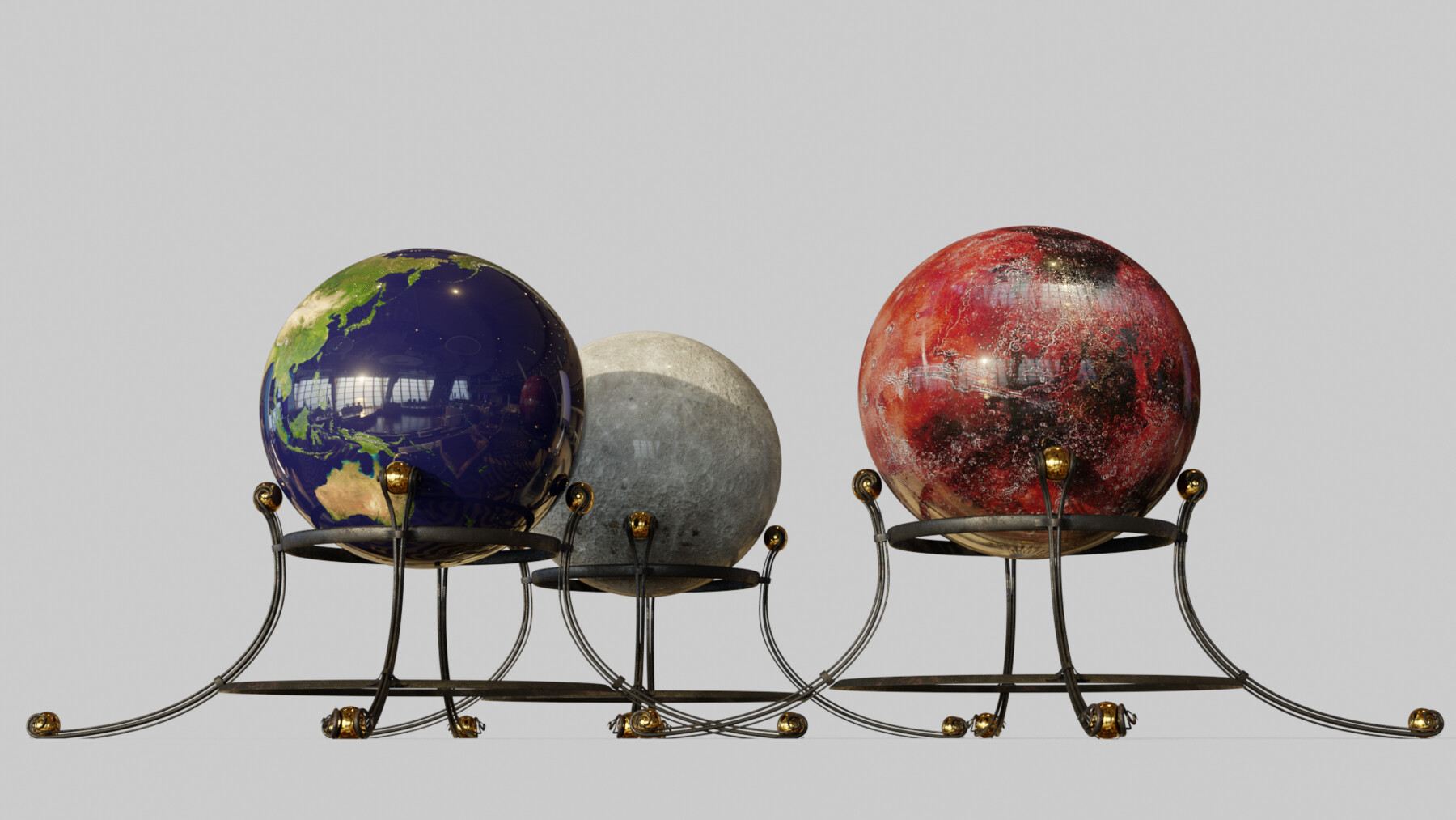 ArtStation - Earth Moon and Mars globe map | Resources