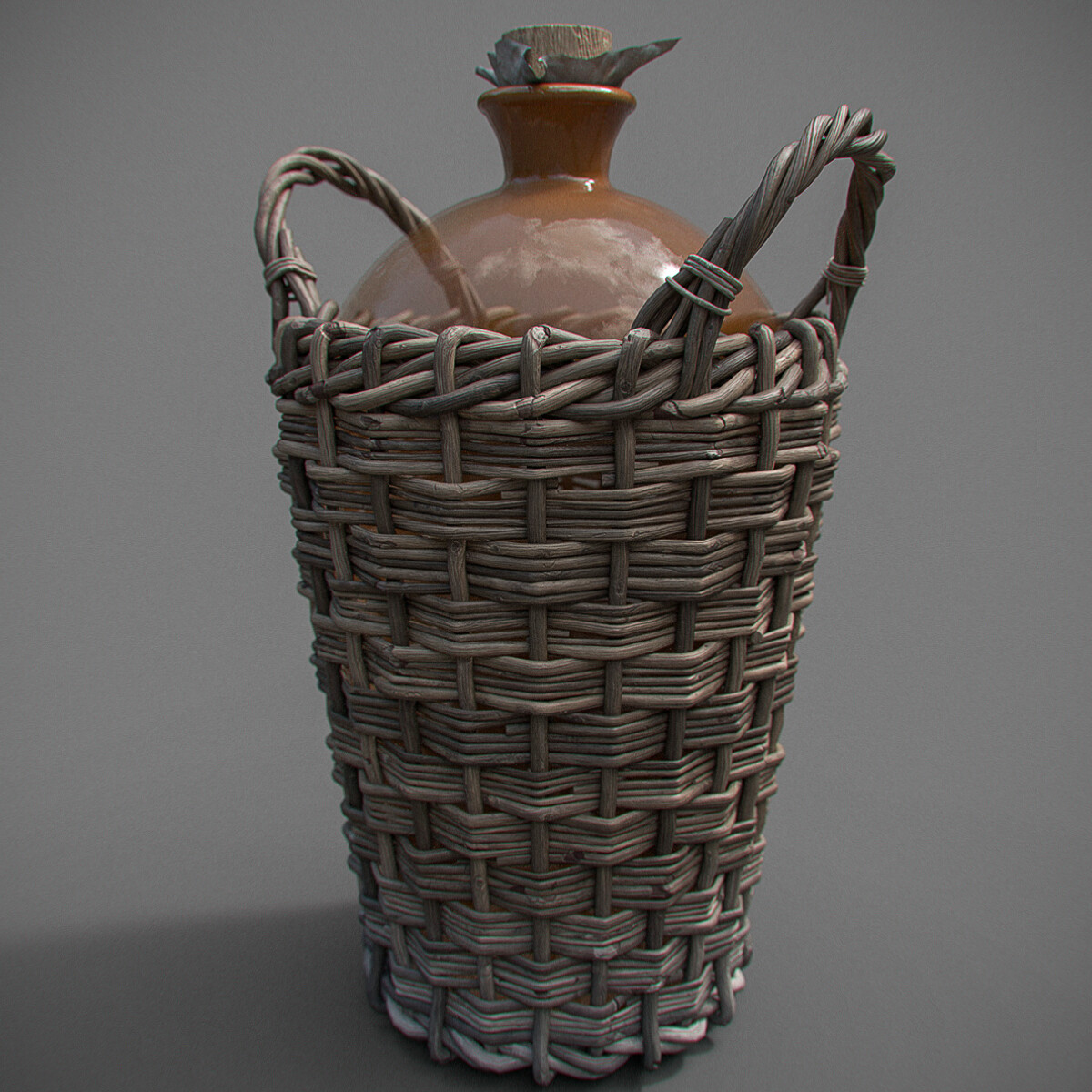ArtStation - Vintage Wicker Bottle | Resources