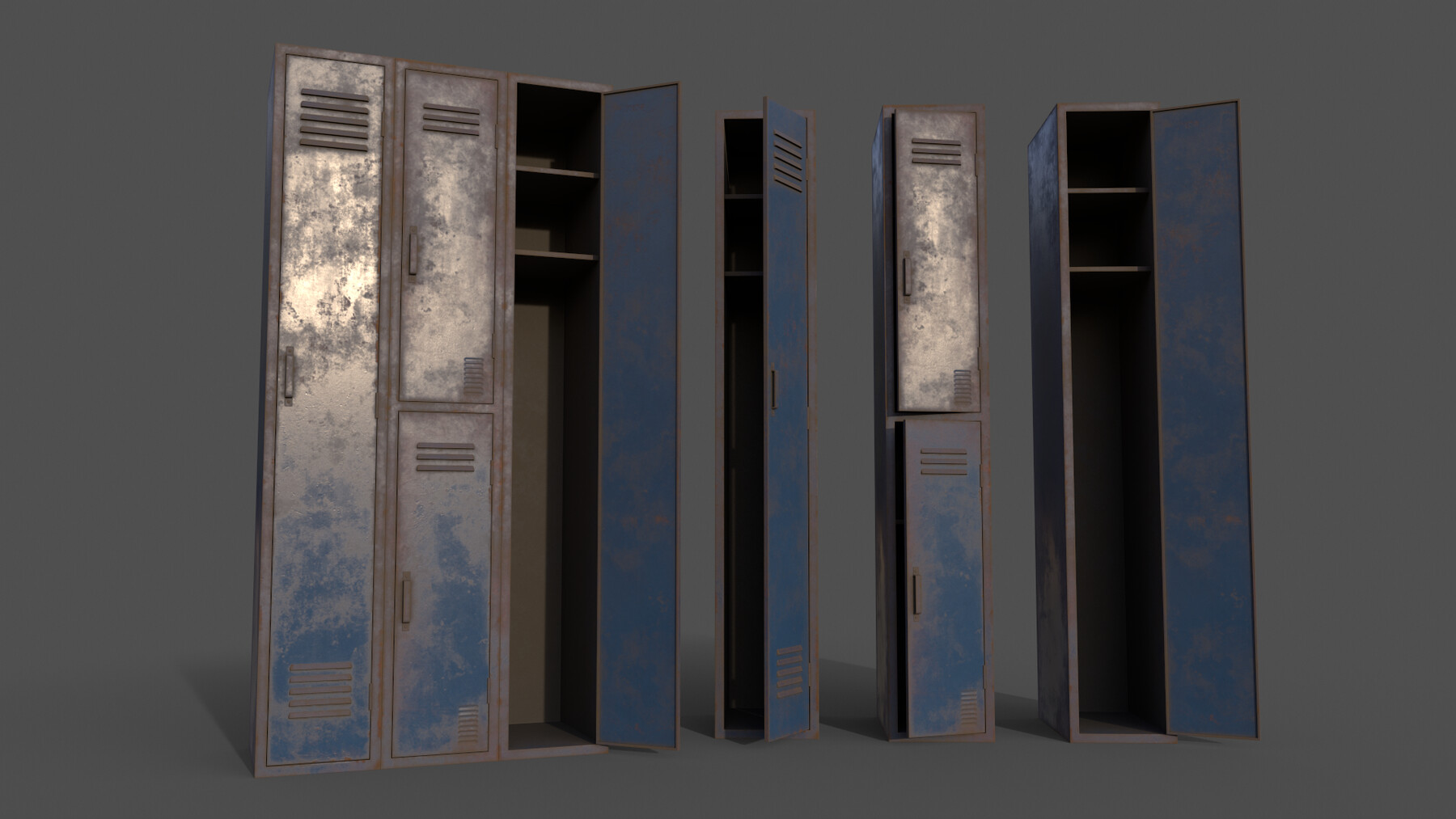 ArtStation - PBR School Gym Locker 04 - Blue Dark | Game Assets