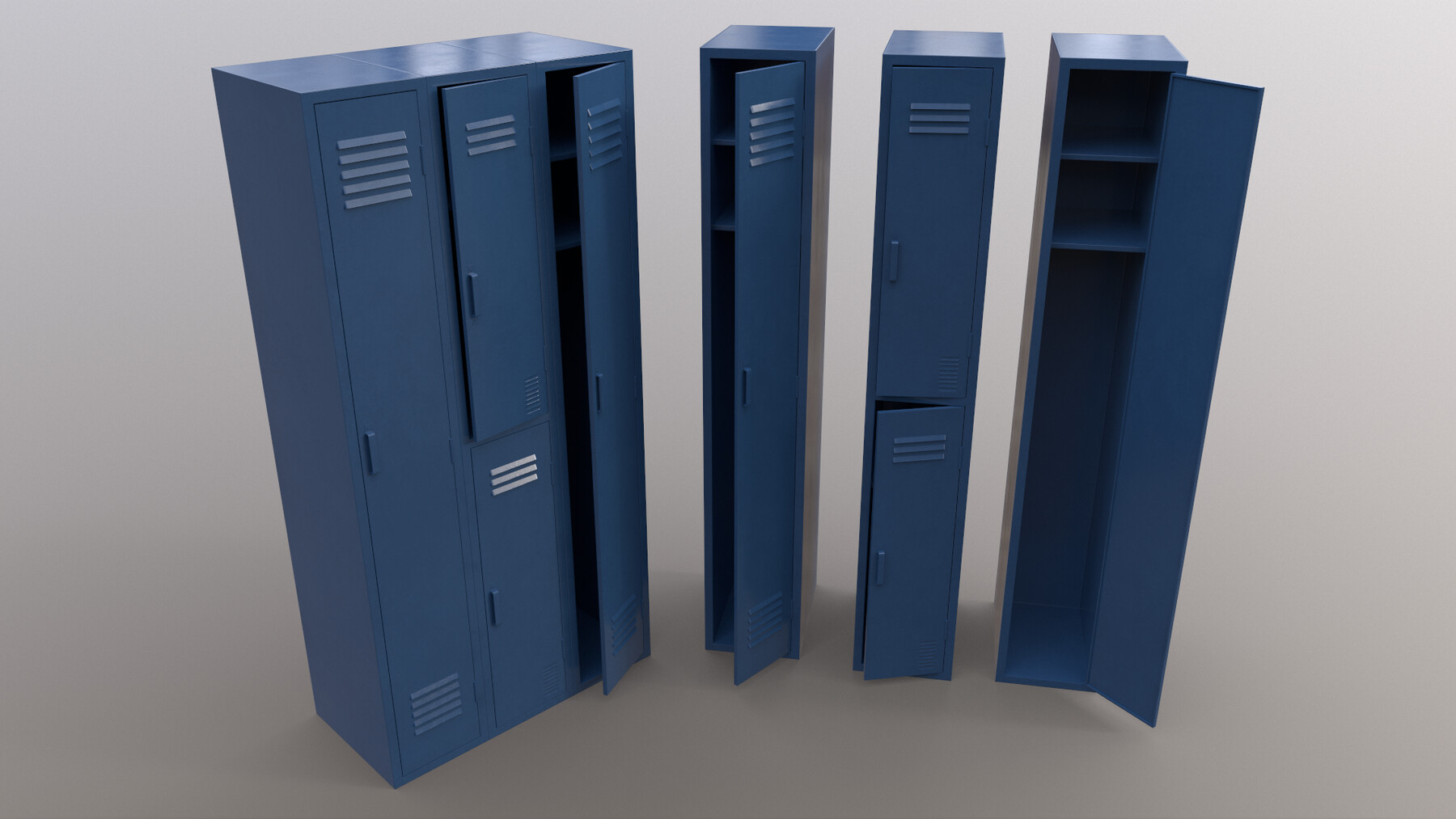 ArtStation - PBR School Gym Locker 04 - Blue Dark | Game Assets