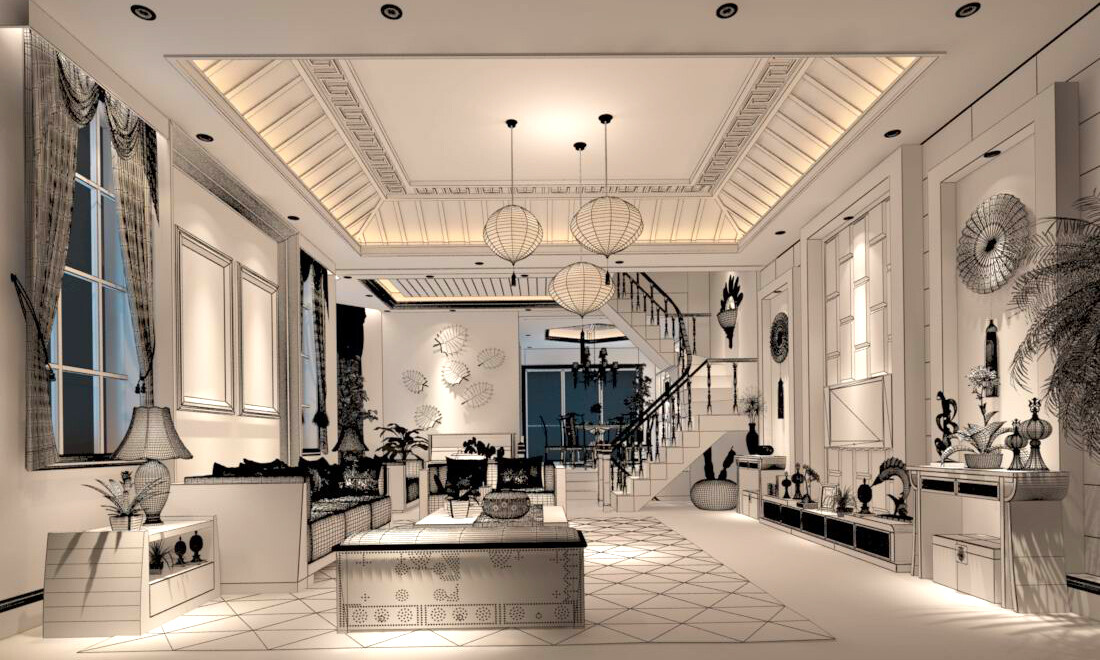 ArtStation - Southeast Asian style living room 01 | Resources