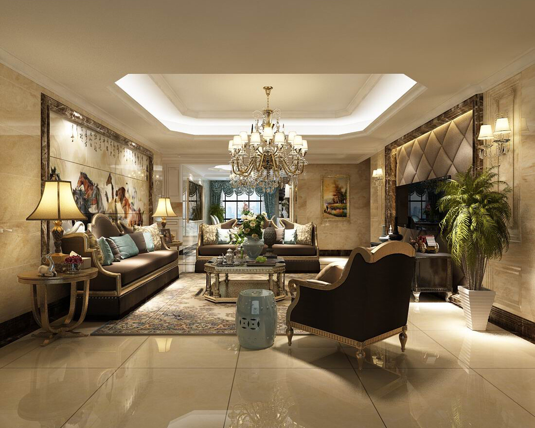 ArtStation - Living Room - American Style-9414 | Resources