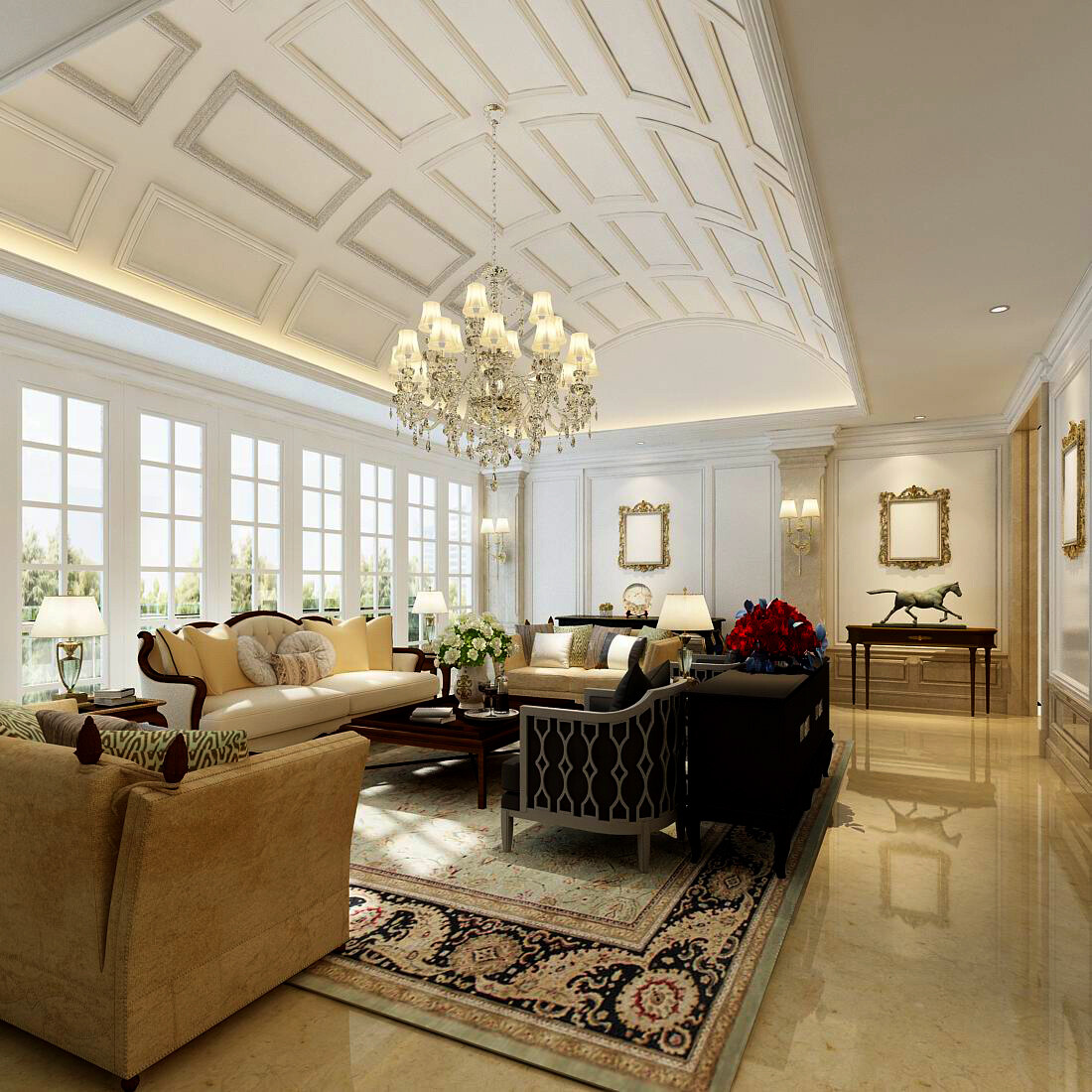 ArtStation - Living Room - American Style-9415 | Resources