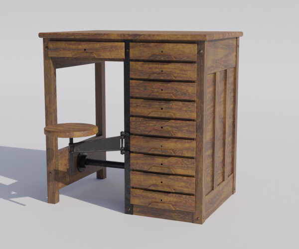 ArtStation - Antique Lab Table | Resources