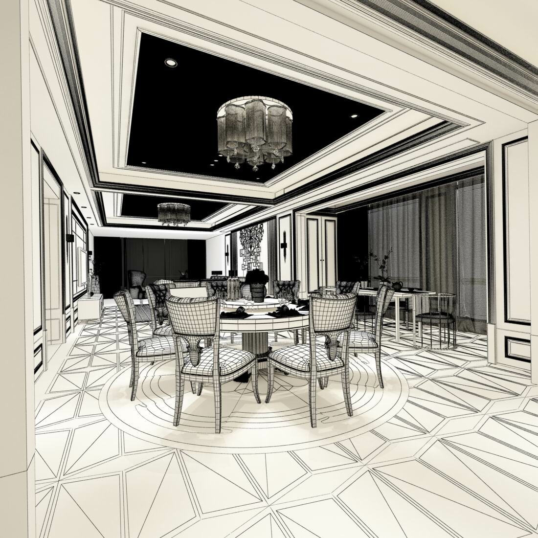 ArtStation - Living room space - European style -9412 | Resources