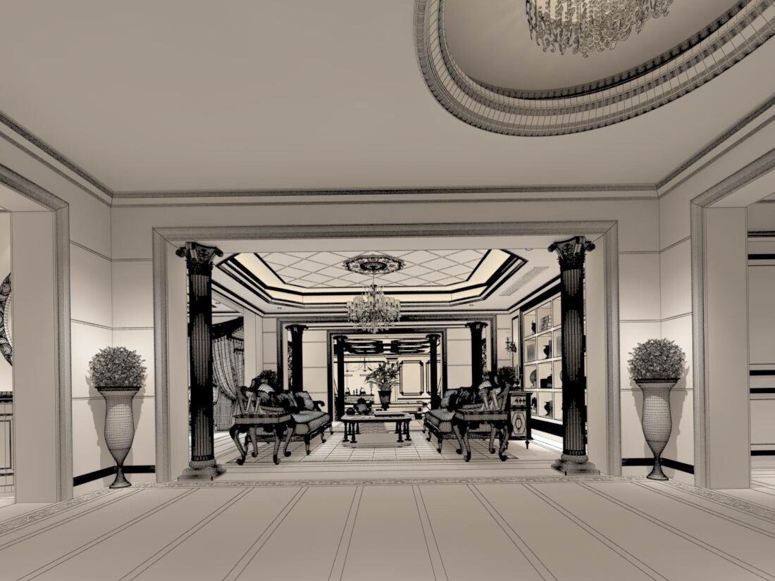 ArtStation - Living room space - European style -9440 | Resources