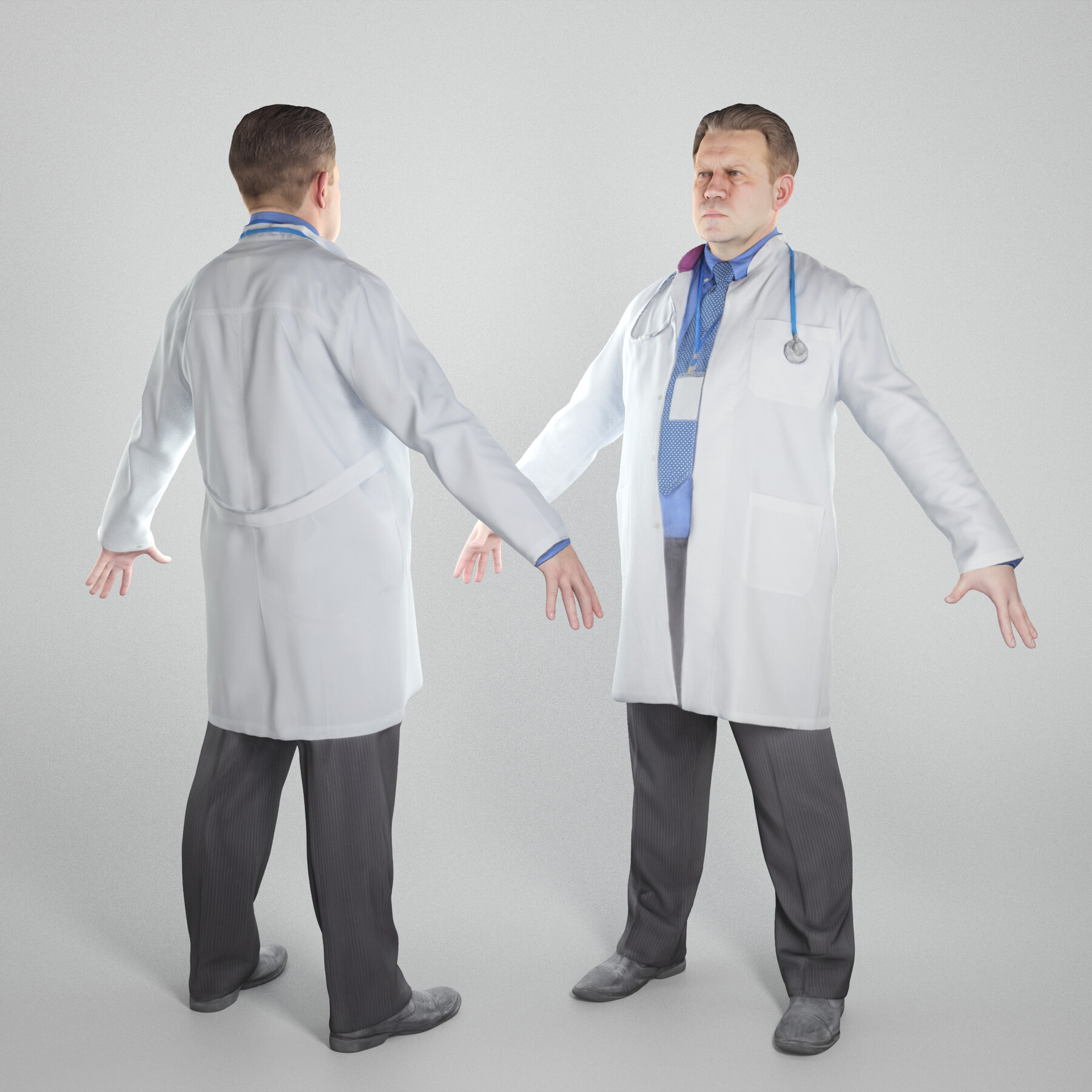 ArtStation - Man in lab coat in A-pose 332 | Game Assets