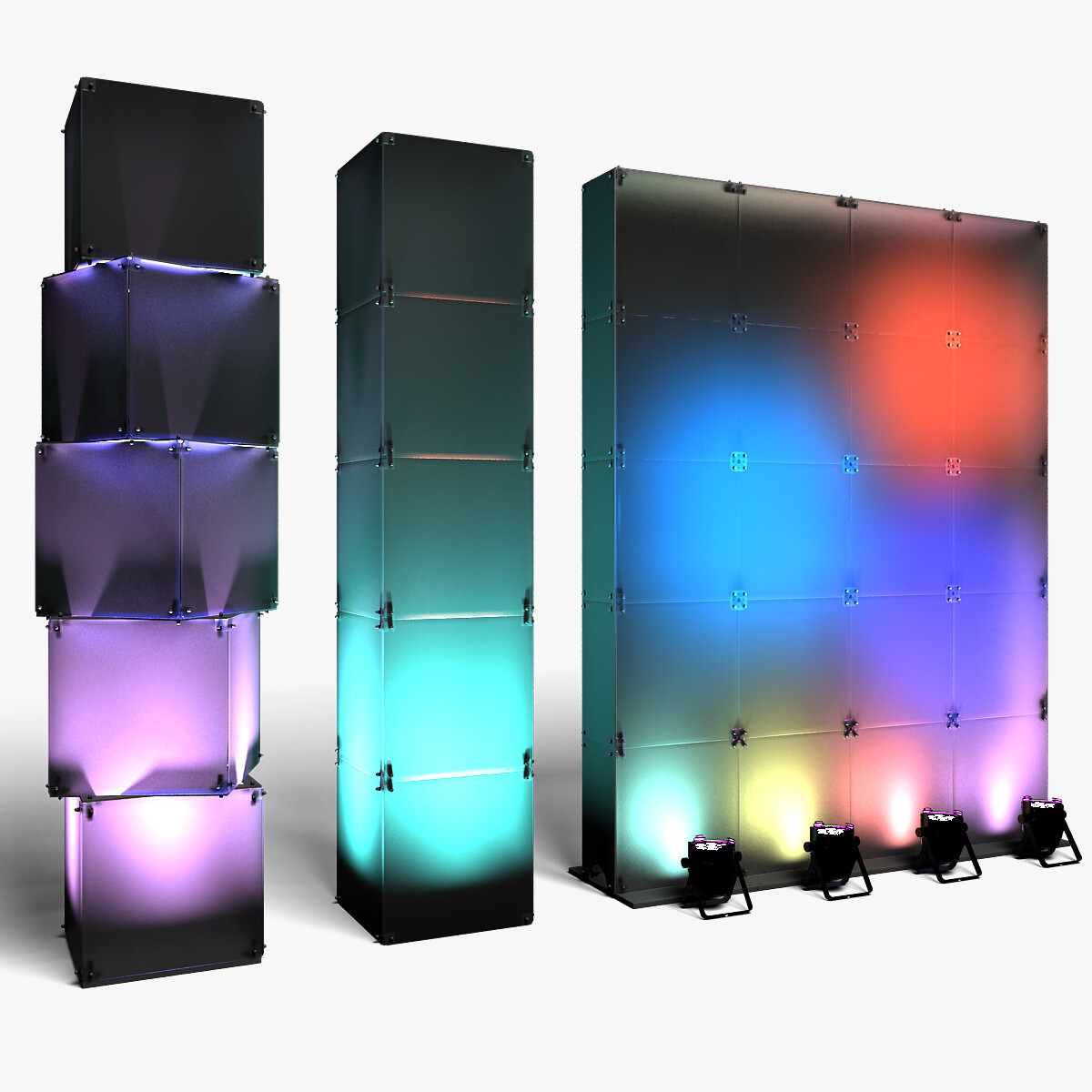 ArtStation - Stage Decor Collection 04 - Modular Wall Column 9 PCS ...