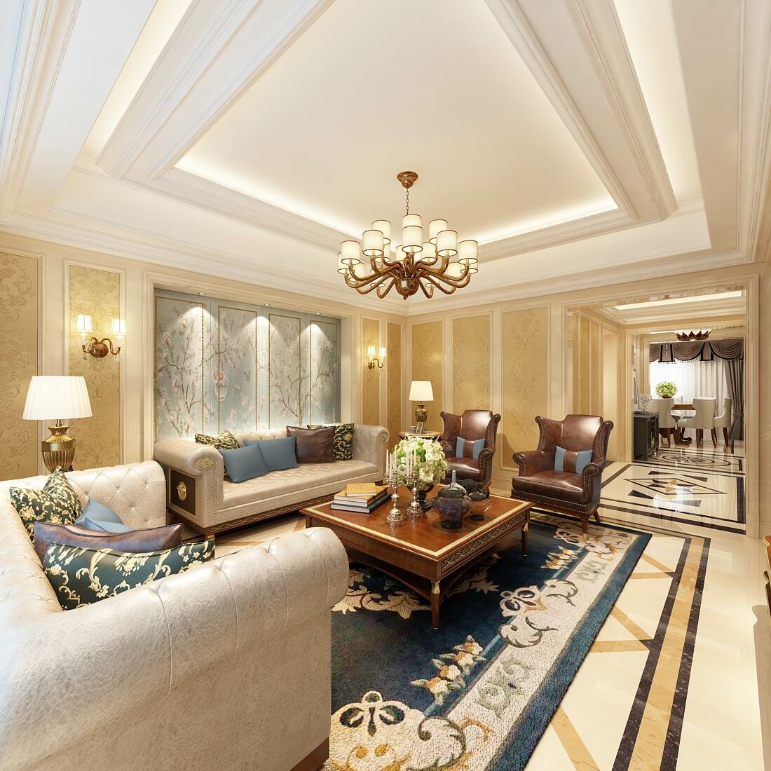 ArtStation - Living Room - American Style -9402 | Resources