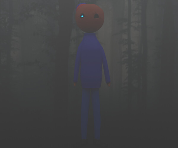 ArtStation - creepy character with skeleton Low-poly 3D model | Game Assets