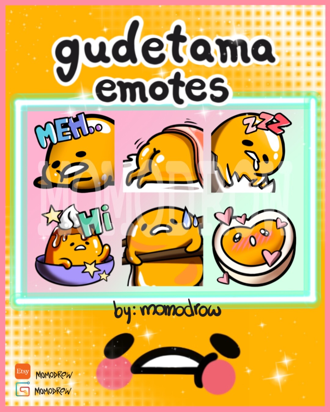 ArtStation - Gudétama emotes - 6 Twitch emotes pack | Artworks