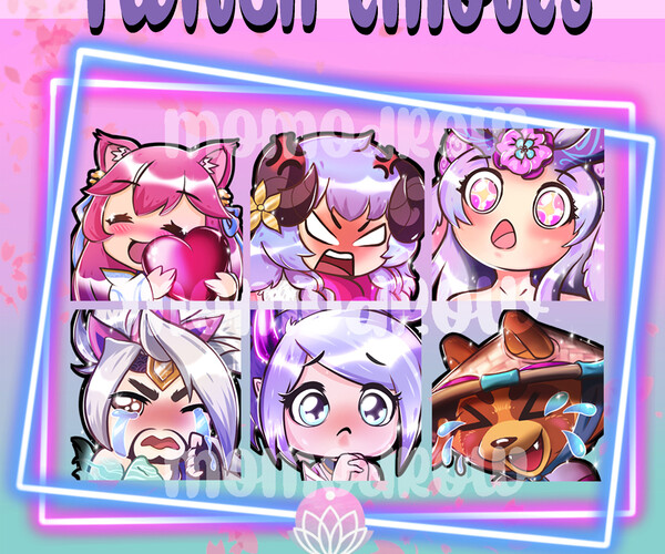 ArtStation - Spirit Blossom - 6 Twitch emotes pack | Artworks