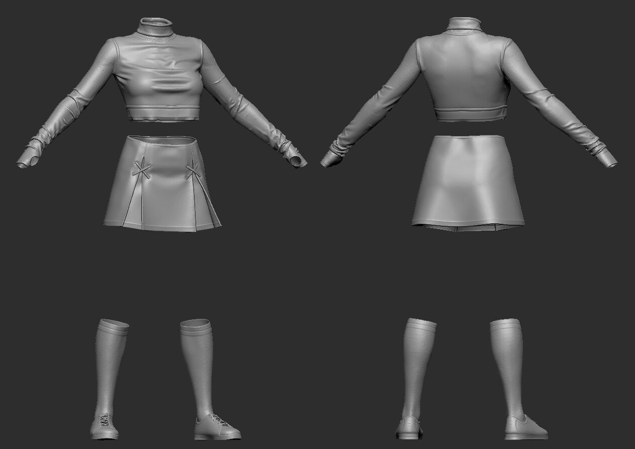 ArtStation - Female outfit 11. Marvelous Designer/Clo3d project + OBJ ...