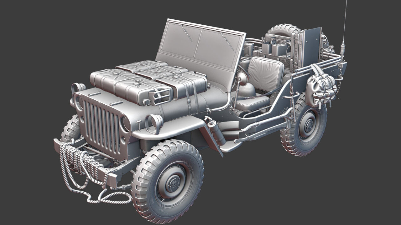 ArtStation - Jeep Willys MB 3D Model - High Poly | Game Assets