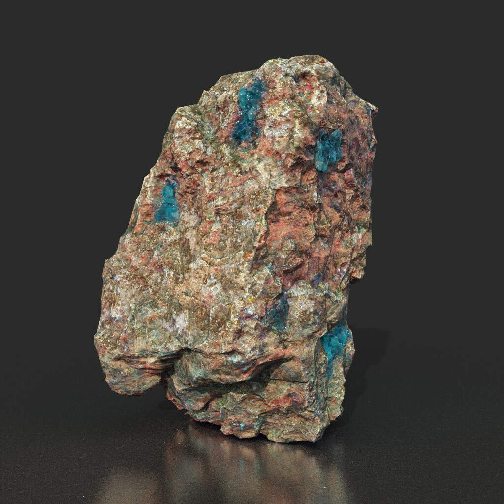 ArtStation - Low Poly Blue Gem Mineral Rock 210823 | Game Assets